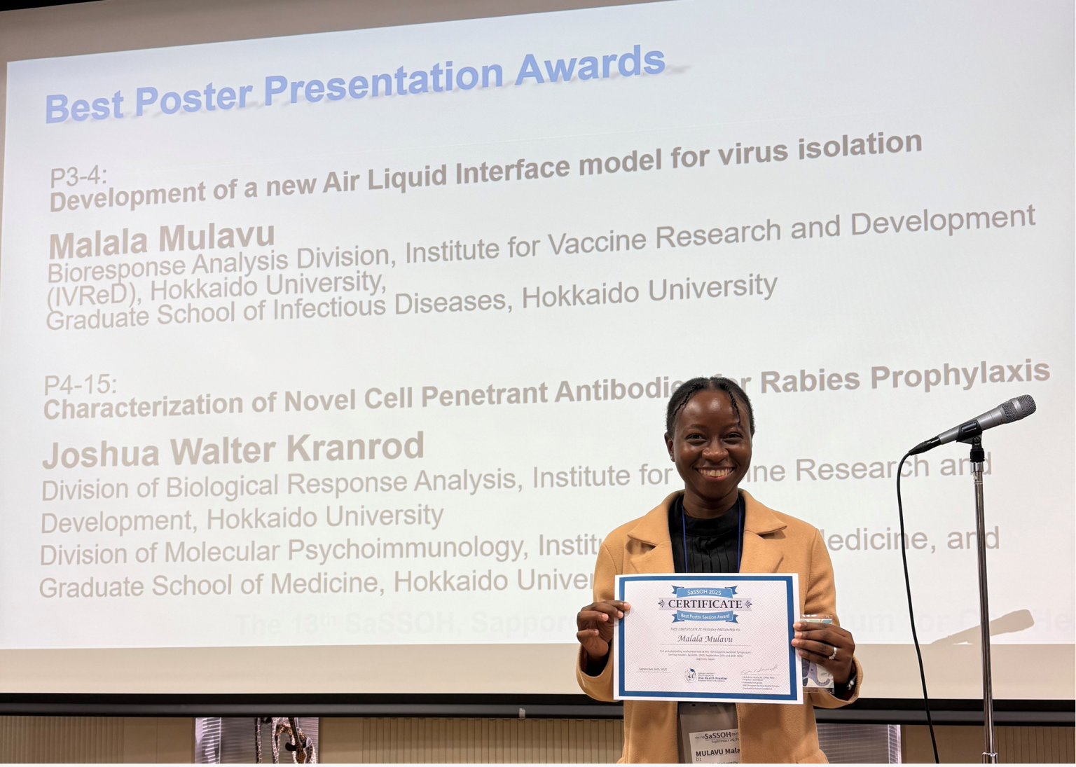ポスター賞受賞：Malala Mulavuさん、Joshua Walter Kranrod君 – 北海道大学 総合イノベーション創発機構 ...